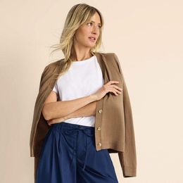 LANDS' END Cardigan aus Baumwolle/Seidenmix, Damen,  Braun, Baumwolle/Seide/Nylon, by Lands' End