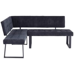 Livetastic Eckbank, Dunkelgrau, Metall, Textil, 3-Sitzer, einzeln stellbar, 185x134 cm, Esszimmer, B&auml;nke, Eckb&auml;nke
