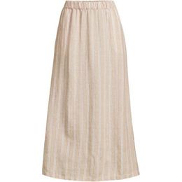 LANDS' END Premium Reinleinen-Midirock mit Elastikbund f&uuml;r Damen in Plus-Gr&ouml;&szlig;e, Damen, size: plus, Elfenbein, Leinen, by Lands' End