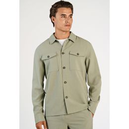LINDBERGH Herren Outdoorhemd "Hemdjacke Relaxed Fit"lt army mix, Gr. XL, Obermaterial: 65% Polyester, 31% Viskose, 4% Elasthan, Hemden