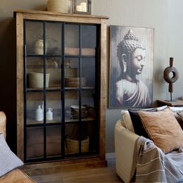 Chic Antique Vitrinenschrank Paris &ndash; Landhausstil mit Schiebet&uuml;ren 110 x 45 x 190 cm skandinavische Deko Online Shop