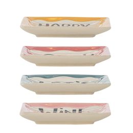 Bloomingville Soline Teller 4er-Set Bunt - 13 x 13 x 2 cm skandinavische Deko Online Shop