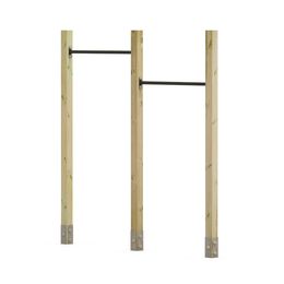 Doppel-Klimmzugstange Outdoor FIT 302 - Freistehendes Reck aus Massivholz - H&ouml;henverstellbar 60-210 cm - Wetterfestes Training f&uuml;r Garten - Wickey