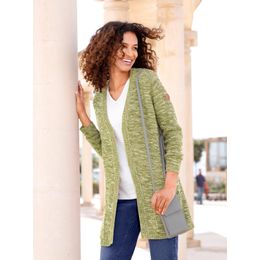 Heine Damen Strickjacke, Gr&uuml;n, Gr. 40, Basic Strickjacken, Material: Baumwolle