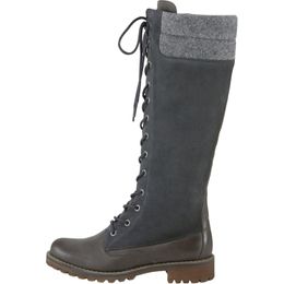 Heine Damen Stiefel, Grau, Gr. 41, Stiefel, Material: Rindsleder