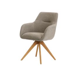Polsterstuhl Eiche 60x61x86 Leinen / Velours braun THEO #01