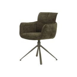 Polsterstuhl 59x64x87 Chenille gr&uuml;n FRITZ #01