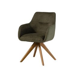 Polsterstuhl Eiche 60x61x86 Webstoff / Velours gr&uuml;n THEO #02