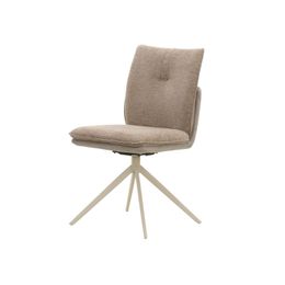 Polsterstuhl 47x61x88 Chenille beige / Velours braun XENIA #02
