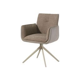 Polsterstuhl Chenille 64x63x87 beige / Velours braun TONI #02