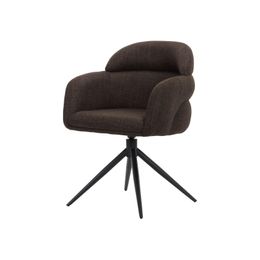 Polsterstuhl 63x64x87 Webstoff dunkelbraun MALIK #02