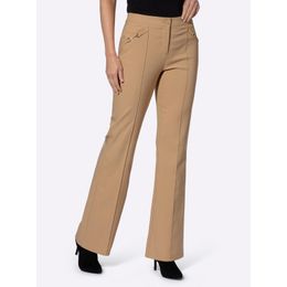 Heine Damen Bengalinhose, Braun, Gr. 44, Weite Hosen, Material: Polyester