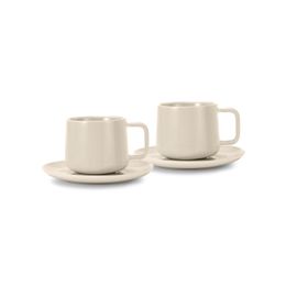 Tchibo - 2 Kaffeetassen mit Untertassen, Beige