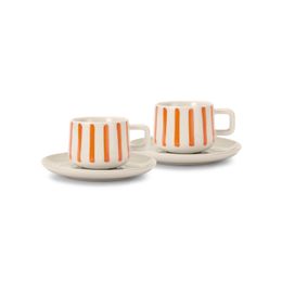 Tchibo - 2 Espressotassen mit Untertassen, Streifen