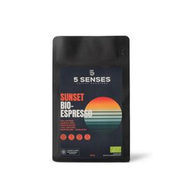 5 Senses - Sunset Bio-Espresso - 50% koffeinreduziert - 250 g Ganze Bohne - Intensit&auml;t: 4/6