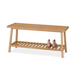 Tchibo - Sitzbank mit Ablage - 110x40x50,5cm - braun - Holz / Echtholzfurnier / Eichenholz