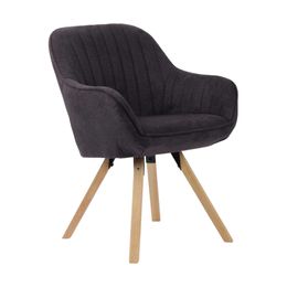 DeVries Diningsessel &raquo;Matera&laquo; - 59x61x84cm - dunkelgrau - Polyester / Holz / Metall