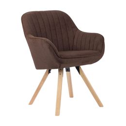 DeVries Diningsessel &raquo;Matera&laquo; - 59x61x84cm - dunkelbraun - Polyester / Holz / Metall