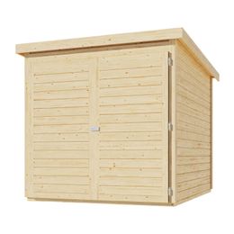 Karibu Fahrradgarage f&uuml;r 3 R&auml;der - 162,5x216,5x167cm - naturfarben -