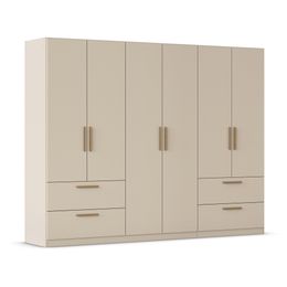 Rauch Dreht&uuml;renschrank "Skandi" 6-t&uuml;rig mit vier Schubladen - 271x54x210cm - beige -
