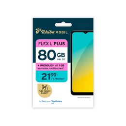 Tchibo - Flex L Plus mit 80 GB + unendlich oft 1 GB - 21,99 &euro;/4 Wochen