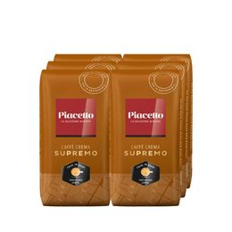 Piacetto Supremo Caff&egrave; Crema - 6x 1 kg Ganze Bohne - Intensit&auml;t: 5/6