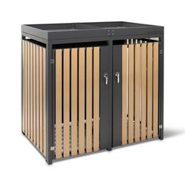 Tchibo - M&uuml;lltonnenbox mit Blumenkasten - 134x84x125cm - anthrazit -