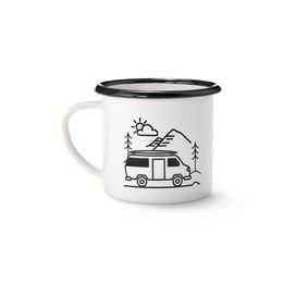 Tchibo - Emaille-Kaffeebecher Camping - schwarz