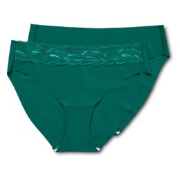 Tchibo - 2 Magic-Cut-Slips - Damen - Gr. S - dunkelgr&uuml;n
