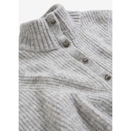 bonprix Oversize-Wollpullover mit Alpaka, grau, Gr.44/46 (L), weicher Troyer-Pullover aus edler Alpaka-Wollmischung, aus Wolle