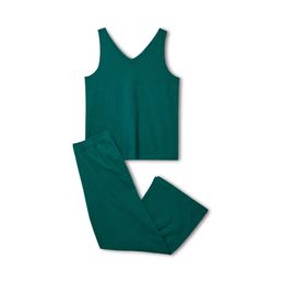 Tchibo - 7/8-Pyjama-Set - Damen - Gr. S - dunkelgr&uuml;n