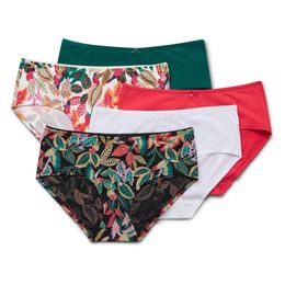Tchibo - 5 Pantys - Damen - Gr. M - dunkelgr&uuml;n/print