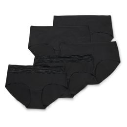Tchibo - 5 Magic-Cut-Pantys - Damen - Gr. M - schwarz