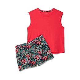 Tchibo - Shorty-Pyjama-Set - Damen - Gr. XL - schwarz/print