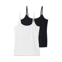 Tchibo - 2 Hemdchen - Damen - Gr. XS - schwarz