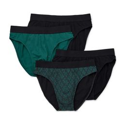 Tchibo - 4 Slips - Herren - Gr. Xxl/8 - dunkelgr&uuml;n/paisley