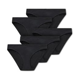 Tchibo - 5 Slips - Damen - Gr. S - schwarz