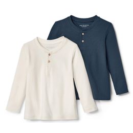 Tchibo - 2 Kinder-Henley-Shirts mit Rippstruktur - Jungen - Gr. 98/104 - creme