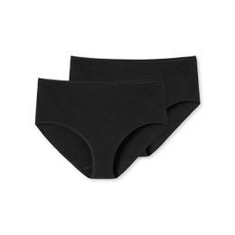 2 Schiesser Midi-Slips - Damen - Gr. 44 - schwarz