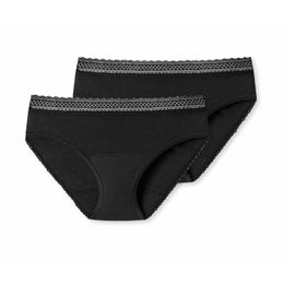 2 Schiesser Perioden-Slips - Damen - Gr. 38/40 - schwarz