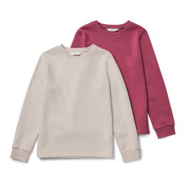 Tchibo - 2 Kinder-Sweatshirts mit angerauter Innenseite - M&auml;dchen - Gr. 170/176 - dunkelrosa