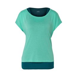 Tchibo - 2-in-1-Kurzarm-Sportshirt - Damen - Gr. XL - petrol