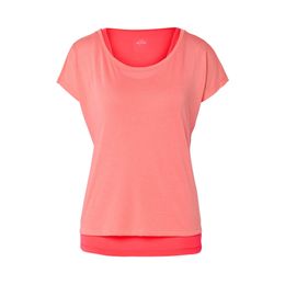 Tchibo - 2-in-1-Kurzarm-Sportshirt - Damen - Gr. L - koralle