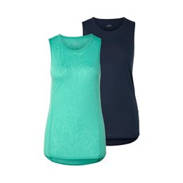 Tchibo - 2 Sport-Tops - Damen - Gr. M - t&uuml;rkis/print