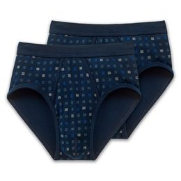 2 Schiesser Slips in Feinripp - Herren - Gr. L/6 - dunkelblau