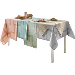 unisex Tischdecke pistazie-wei&szlig;-bedruckt, Gr&ouml;&szlig;e 40x140 cm - Tischl&auml;ufer