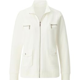 CR&Eacute;ATION L Damen Shirtjacke aus reiner Baumwolle wei&szlig; Gr&ouml;&szlig;e 40