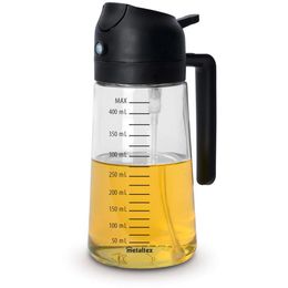 Metaltex Spice Line Essig- und &Ouml;lspr&uuml;her 400 ml mit Glasbeh&auml;lter und Skala - Gew&uuml;rzstreuer & Fl&uuml;ssigkeitsspender