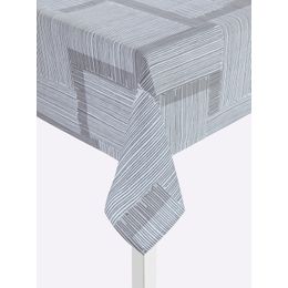 unisex Tischdecke hellgrau-wei&szlig;-bedruckt, Gr&ouml;&szlig;e 40x140 cm - Tischl&auml;ufer