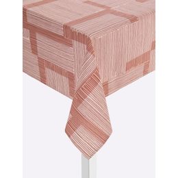 unisex Tischdecke apricot-wei&szlig;-bedruckt, Gr&ouml;&szlig;e 40x140 cm - Tischl&auml;ufer